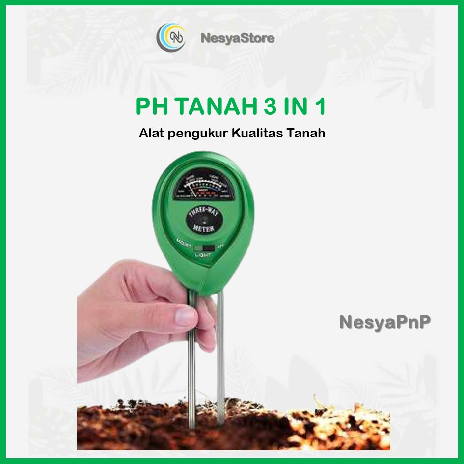Jual PH Meter Tanah Soil Meter 3 in 1 / Soil Moisture Tester Alat Ukur ...