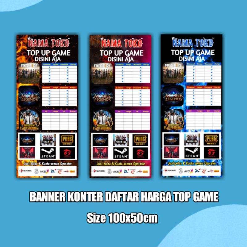 Jual BANNER/SPANDUK KONTER TOP UP GAME | Shopee Indonesia