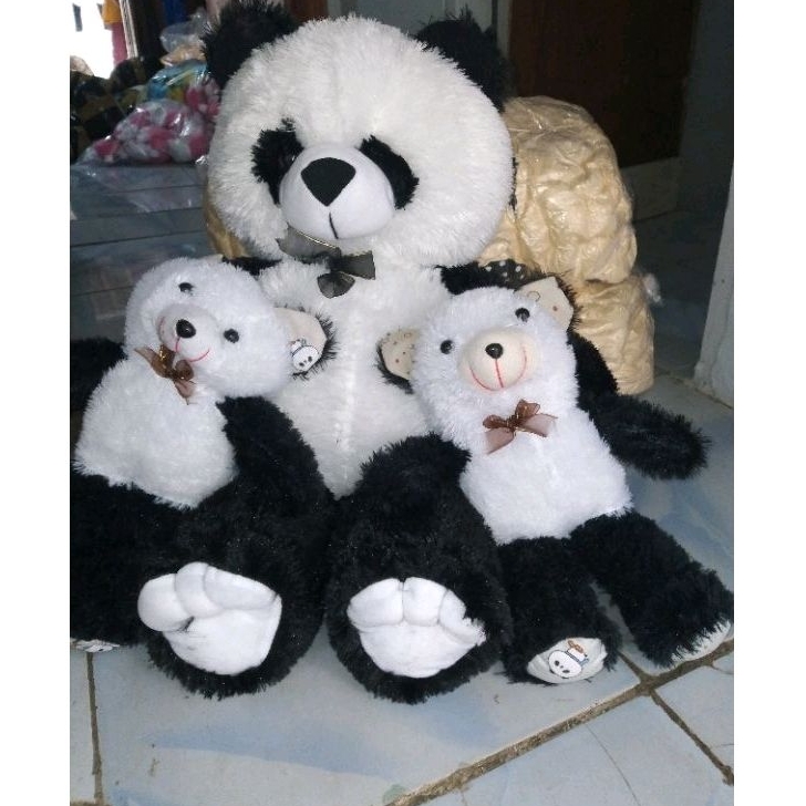 Jual Boneka Panda besar 70 cm jari kaki beranak 2 ( 1 besar 2 kecil ...