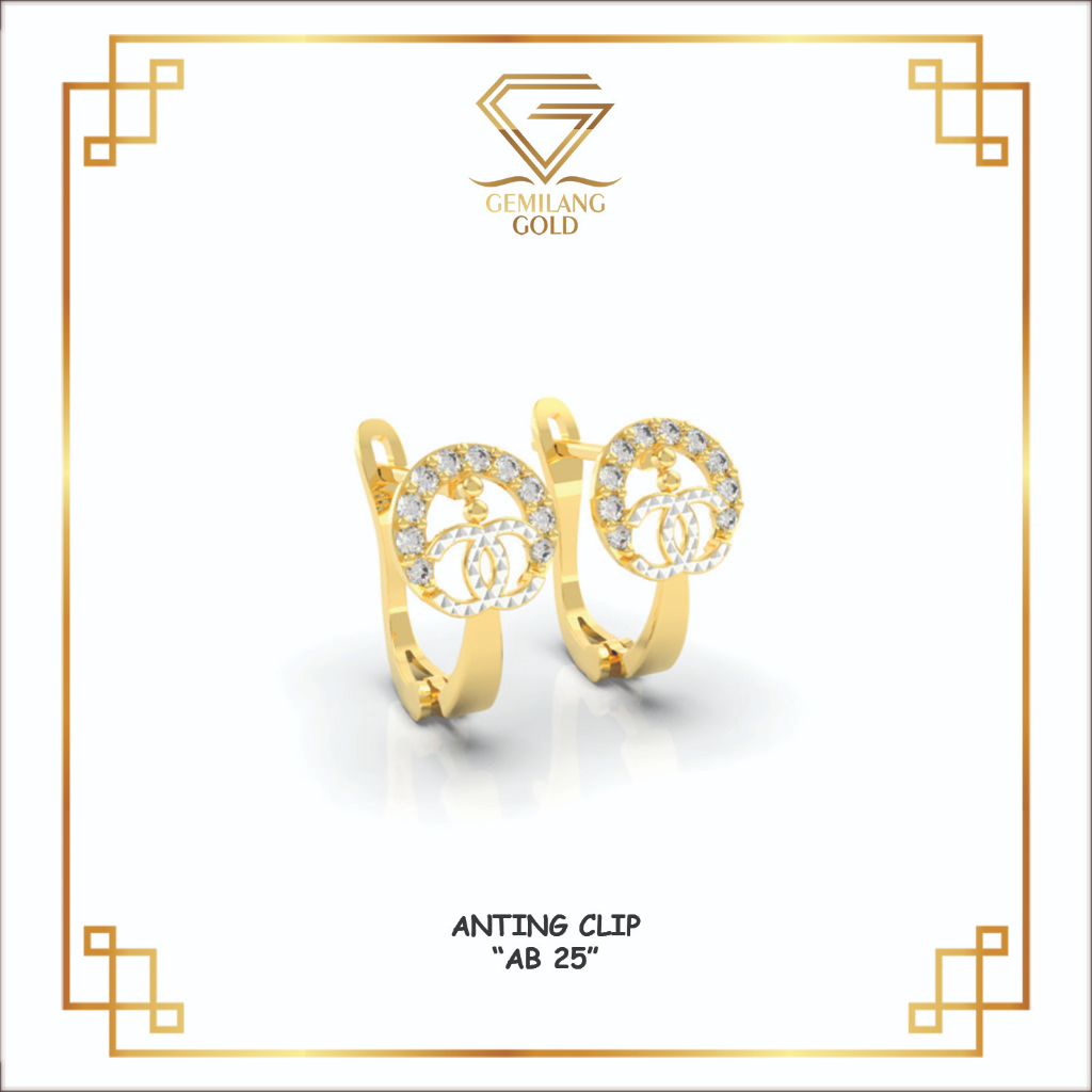 Jual ANTING CLIP EMAS ASLI KADAR 6K & 8K ANTING JEPIT MEWAH REMAJA ...