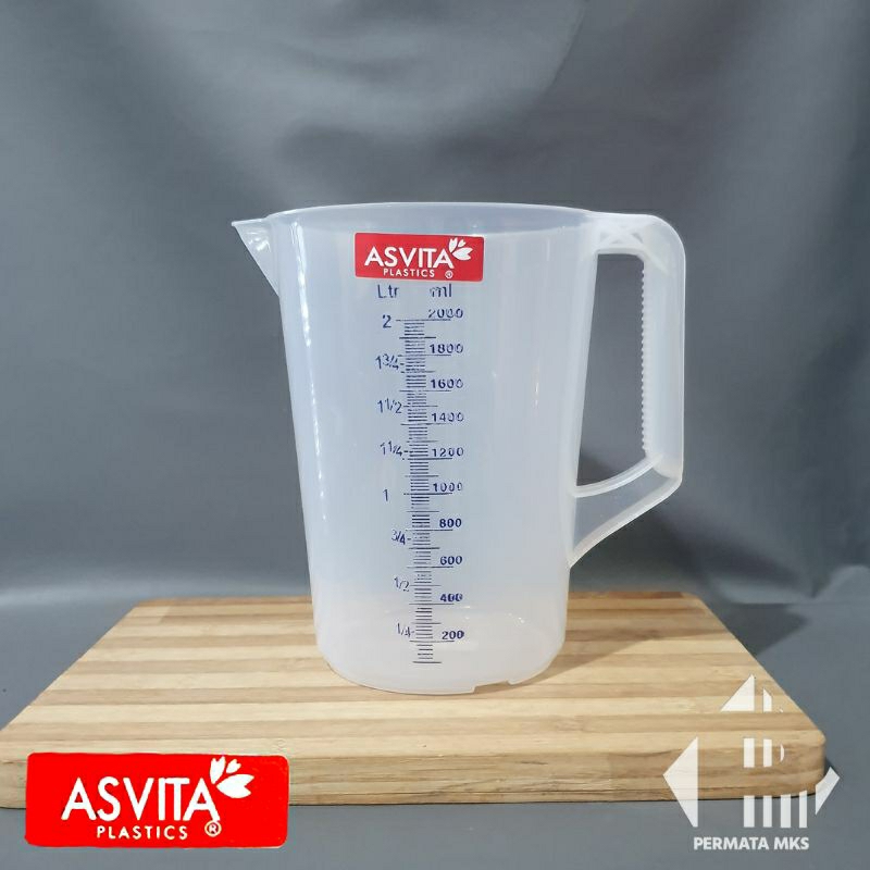 Jual Gelas Takar Plastik 2000ml 2L / Plastic Measuring Glass / Gelas Ukur Asvita | Shopee Indonesia