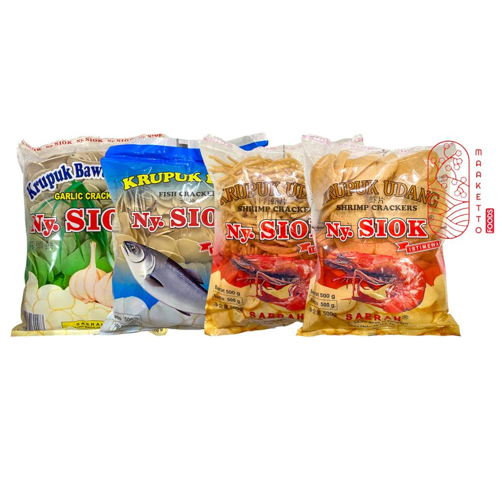Jual Kerupuk Udang Ny. Siok Oval Stik Bawang Putih Ikan 500gr | Shopee ...