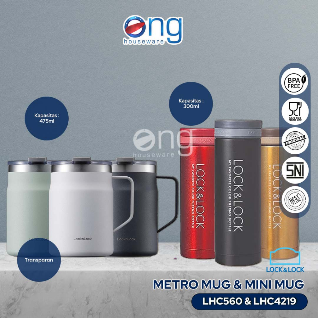 Jual ONG Houseware - LocknLock Exclusive Gelas Cangkir Metro Table Mini Tumbler Mug Hot & Cool ...