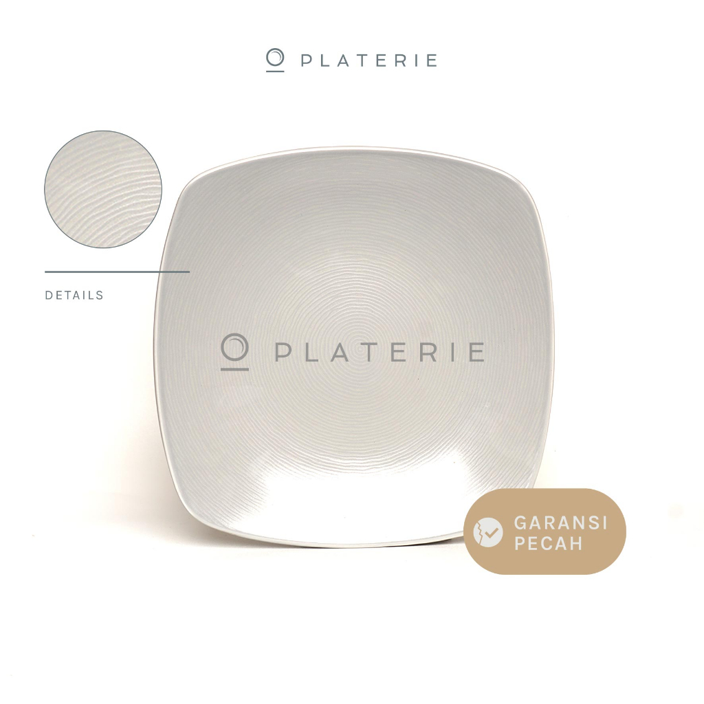 Jual PLATERIE Piring Keramik Square Dinner Plate 10.5 Inch / 27.5cm ...