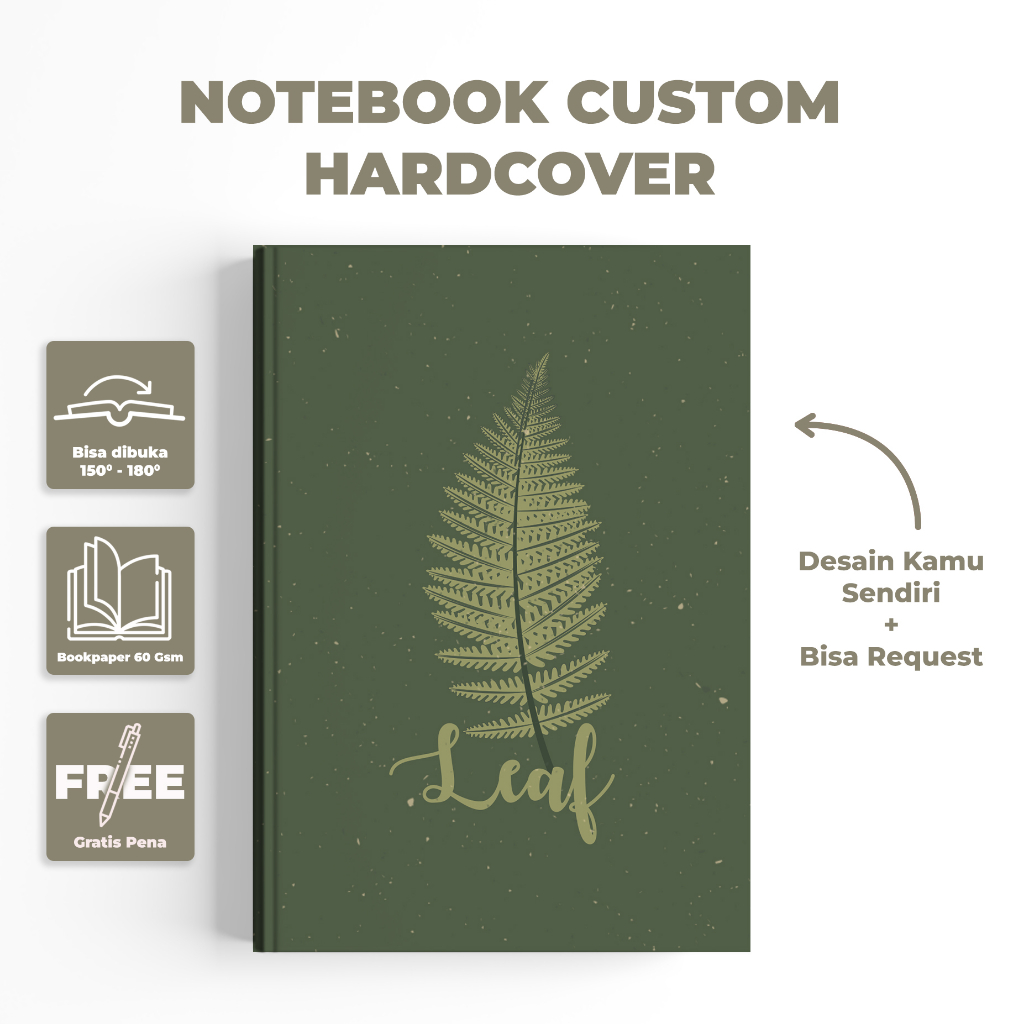 Jual NOTEBOOK CUSTOM 50 lembar / notebook estetik / notebook leaf ...