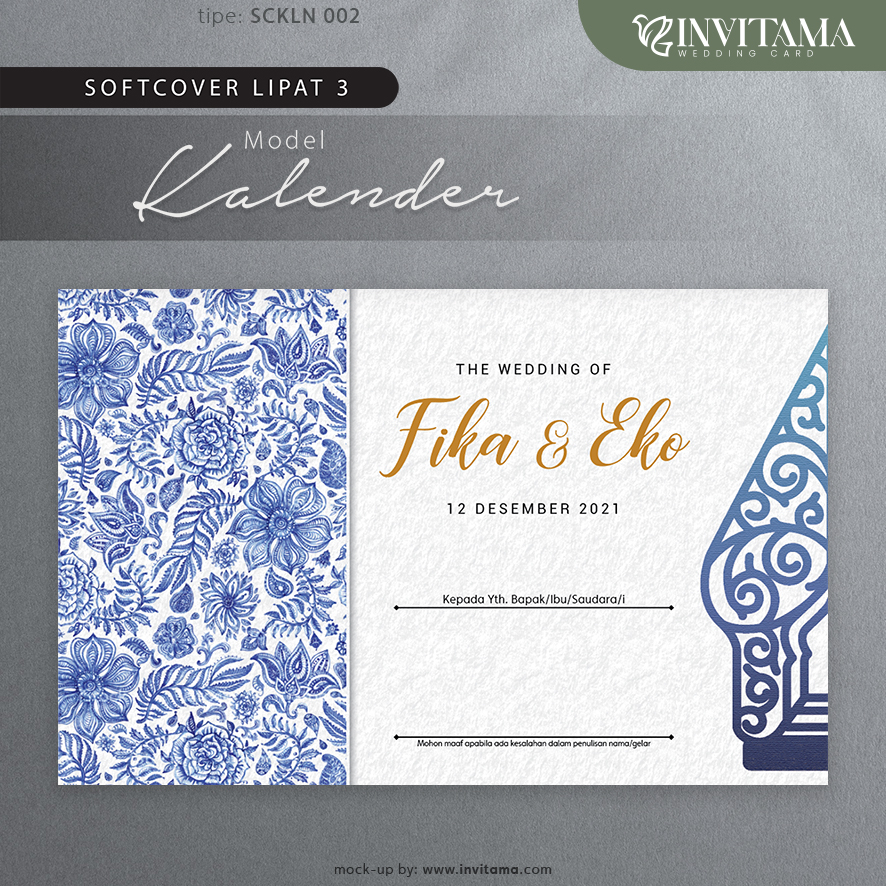 Jual Undangan Pernikahan Kalender Softcover Lipat 3 Aesthetic Unik ...