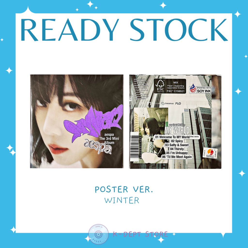 Jual Aespa My World Intro Tabloid Zine Poster 3rd Mini Album Shopee