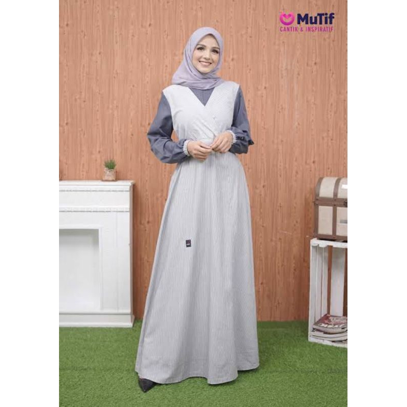 Jual [original]Baju Gamis Dewasa Mutif Ivana Raven Grey | Shopee Indonesia