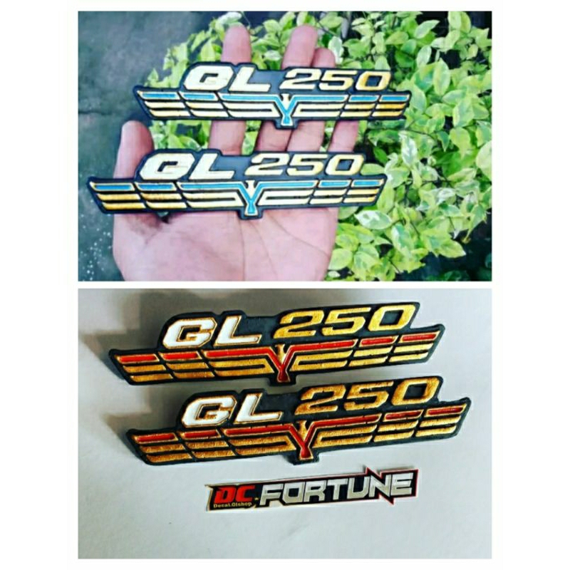 Jual logo emblem box aki gl 250 subtitusi honda gl100 125 set kanan ...
