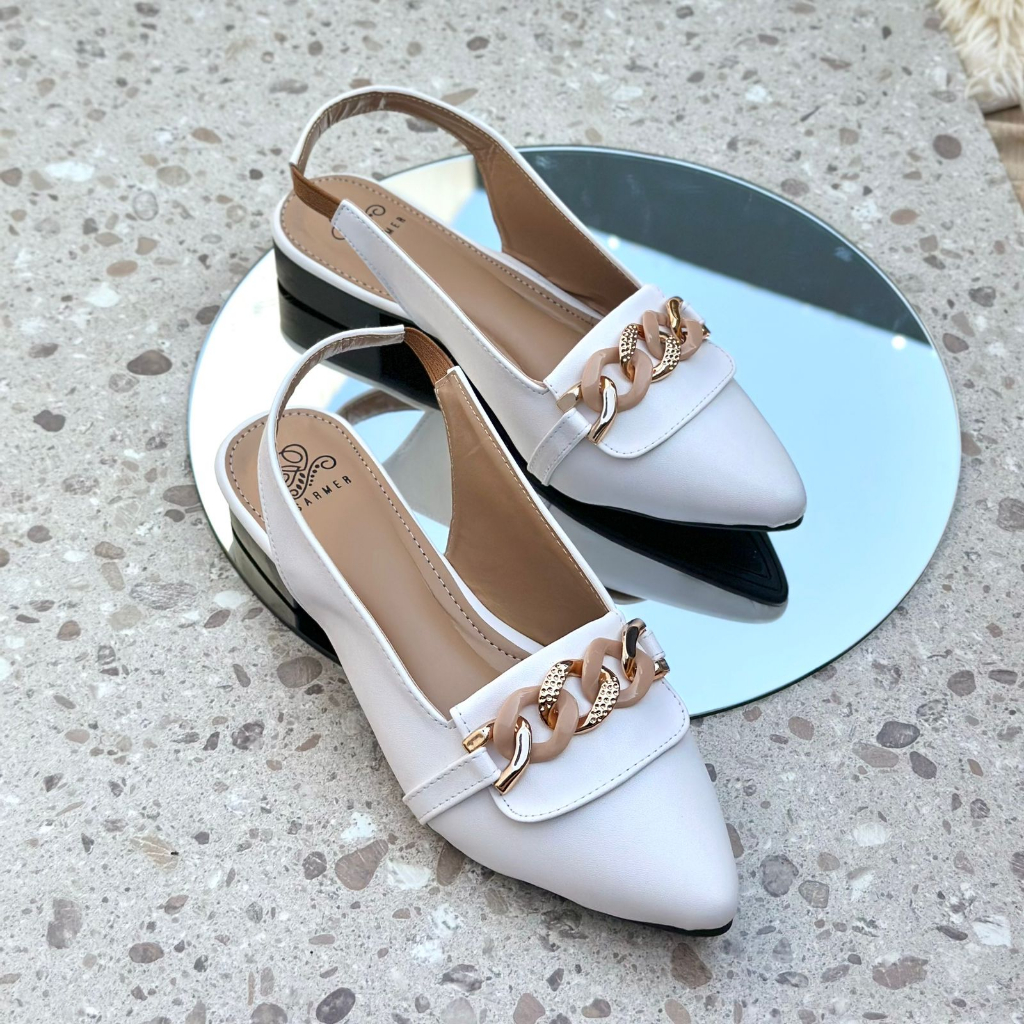 Jual SARMER - LORIA HEELS 3CM WHITE | Shopee Indonesia