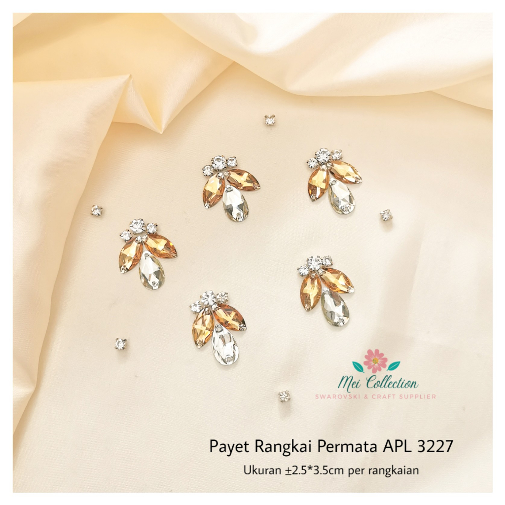 Jual payet rangkai bunga 3d APBR Kompilasi Gold bunga jahit | Shopee ...