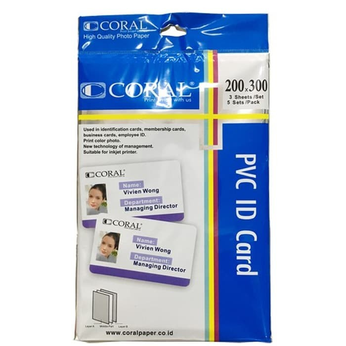 Jual Paper PVC Id Card Coral A4 / Pack | Shopee Indonesia