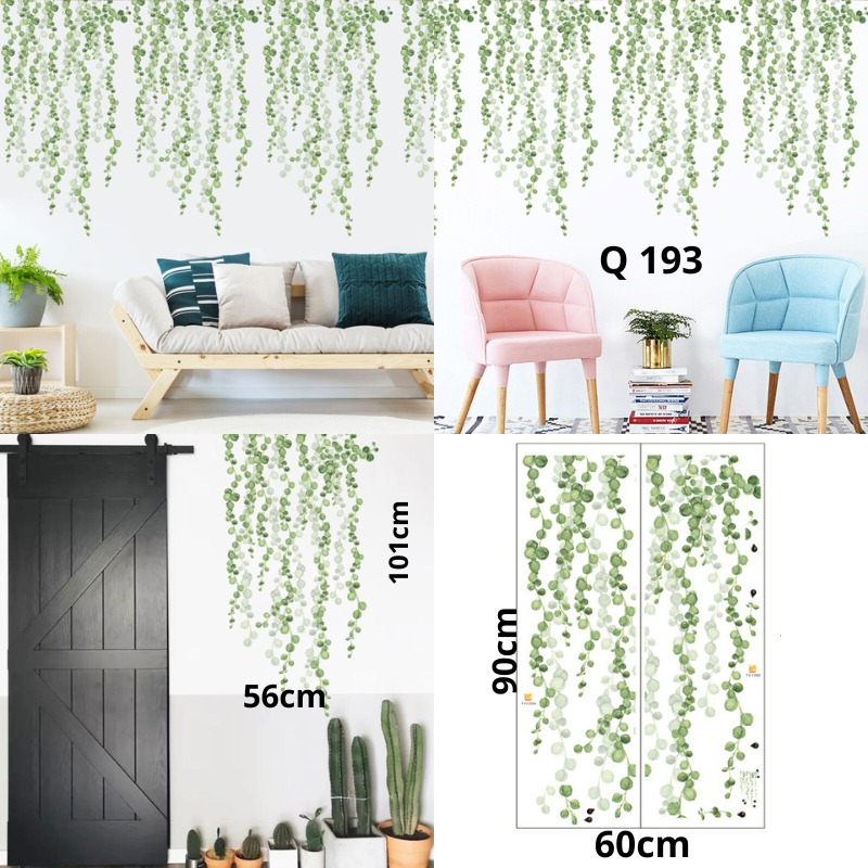 Jual WALL STIKER SETIKER STICKER DINDING SALUR SULUR DAUN POHON PISANG HIJAU WALLPAPER WALPAPER ...