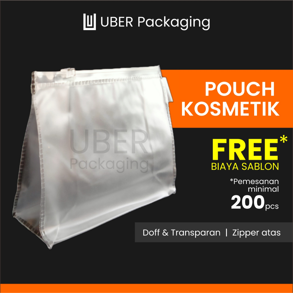 Jual Standing Pouch Kosmetik Zipper - Doff (FREE BIAYA SABLON ...