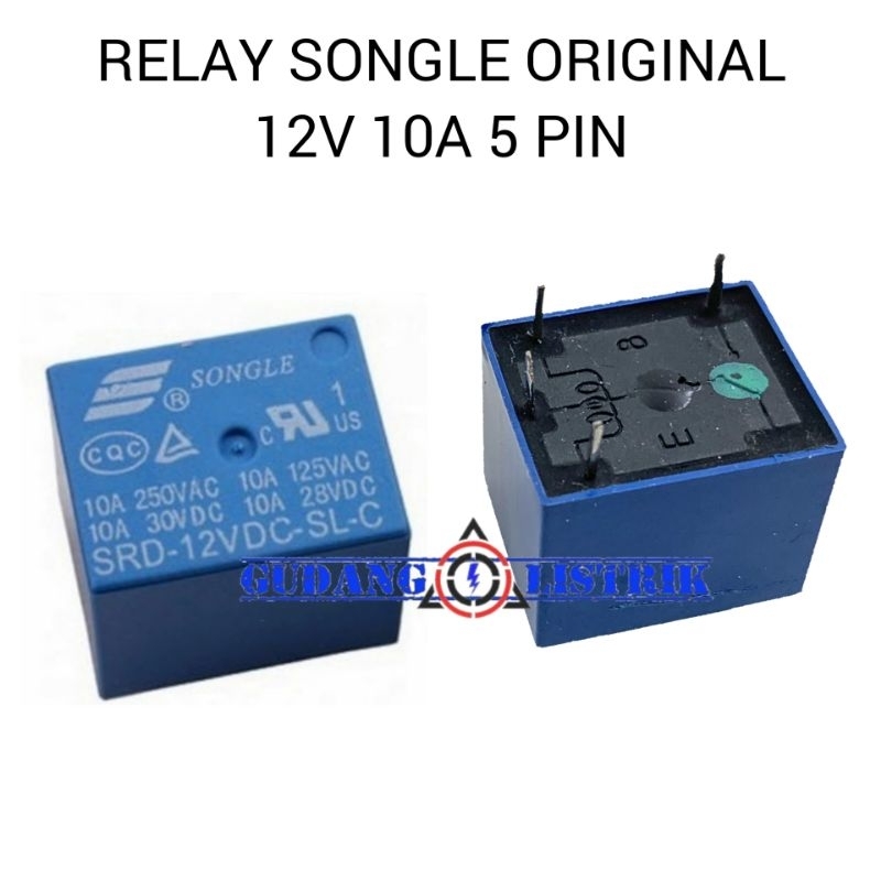 Jual Relay 12V 10A Original SONGLE SRD-12VDC-SL-C 5 Kaki T73 DC Controll Coil | Shopee Indonesia