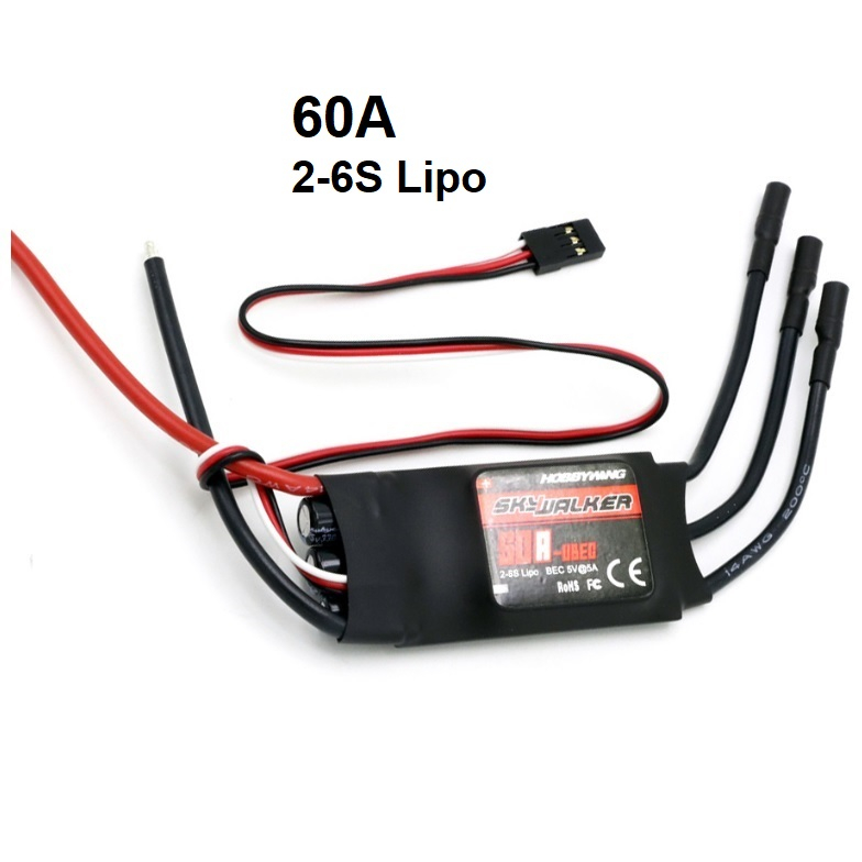 Jual ESC 60A 2-6S Hobbywing Skywalker Speed Controler UBEC For RC Plane ...