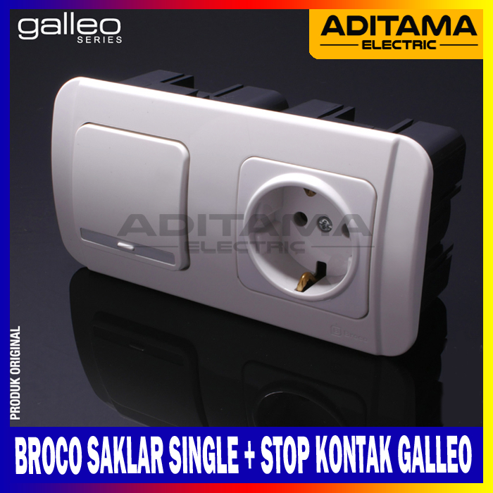 Jual SAKLAR ENGKEL SINGLE + STOP KONTAK + INBOWDUS BROCO GALLEO G26151 ...