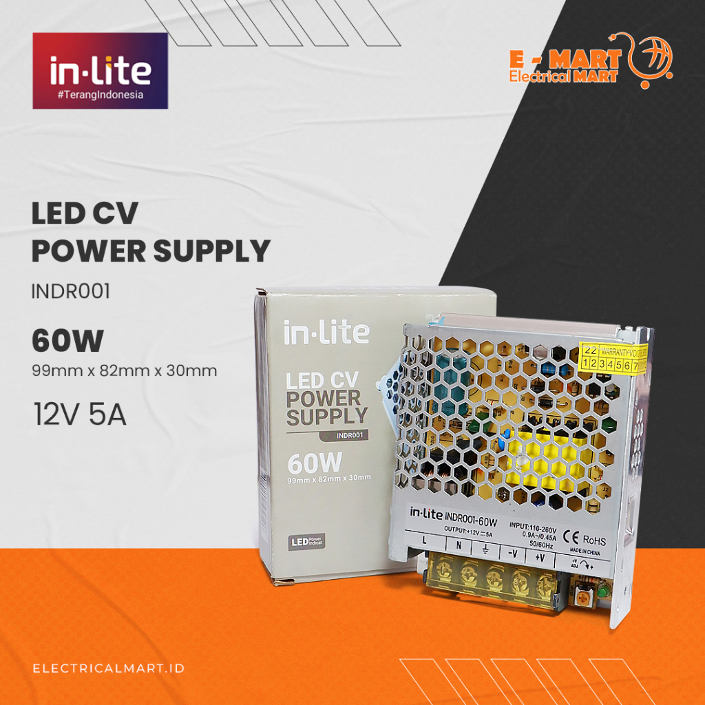 Jual TRAFO ADAPTOR POWER SUPPLY 12V 5A IN-LITE / POWER SUPPLY merk IN ...