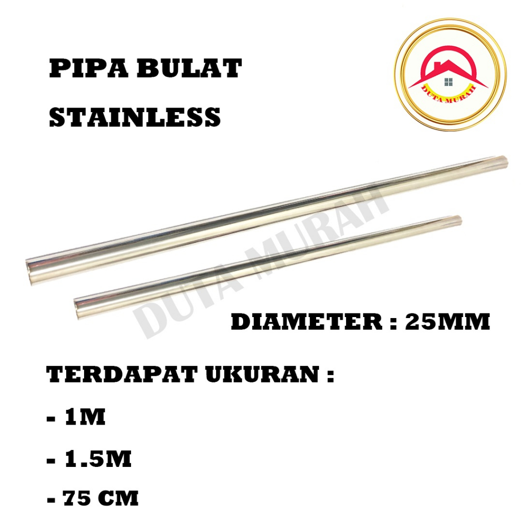Jual Pipa Bulat Stainless Steel Diameter 1 Inchi (25MM) Panjang 75CM ...