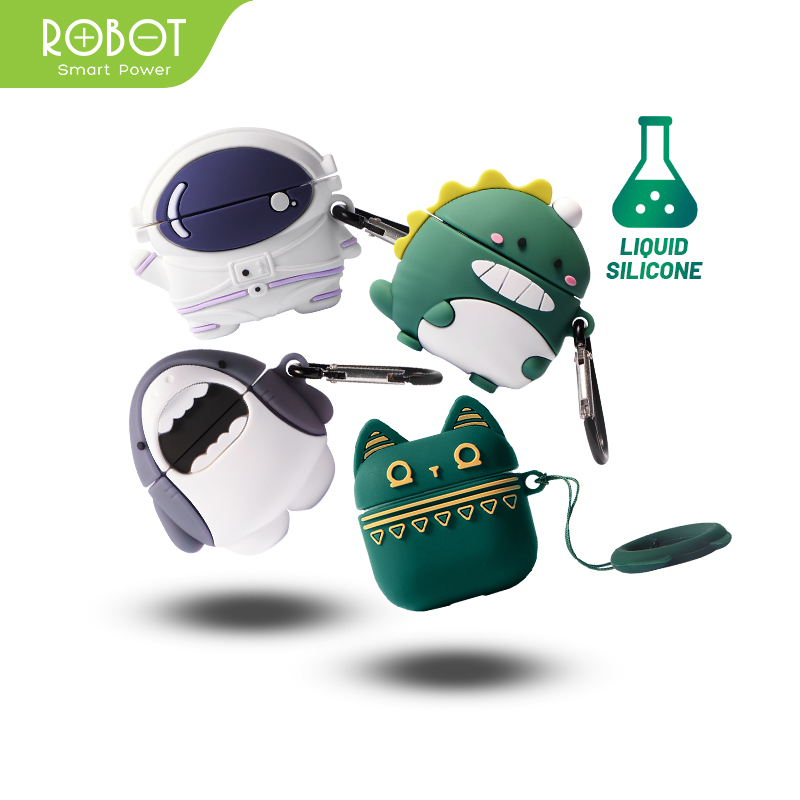 Jual ROBOT Case Airbuds T50S Liquid Silicone Case Shark Dinosaur ...
