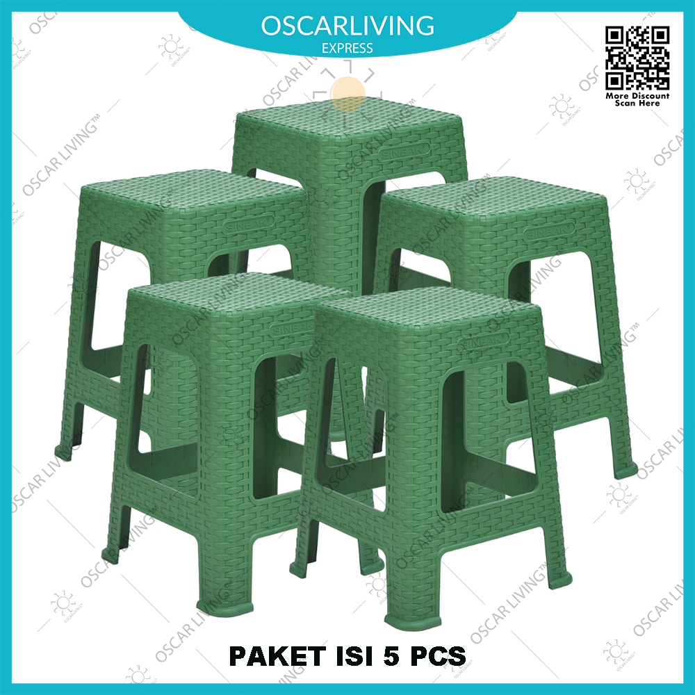 Jual Kursi Baso Sinbak Paket isi 5 Pcs Kursi Makan Plastik Motif Rotan ...
