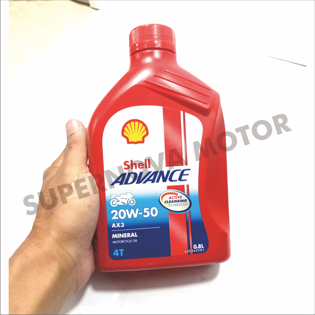 Jual OLI MOTOR SHELL ADVANCE 4T AX3 20W-50 MINERAL KEMASAN 800ML 1 ...