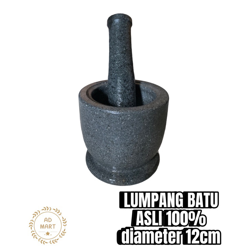 Jual LUMPANG LESUNG BATU ASLI 12 CM GRATIS TUMBUKAN ALU | Shopee Indonesia