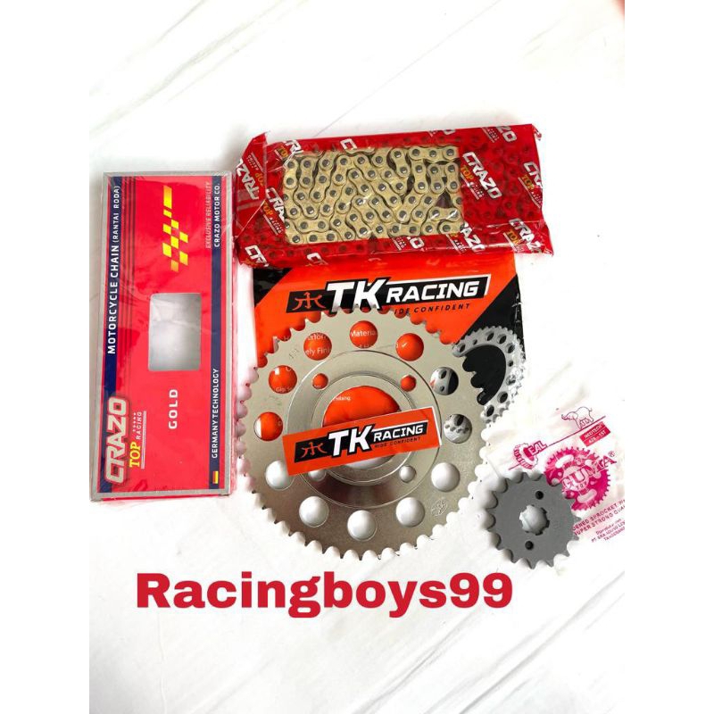 Jual Gear set TK Racing Set Rantai Gold 428H Mega pro Verza Sonic Cb150R CBR150 Supra GTR Gl pro ...