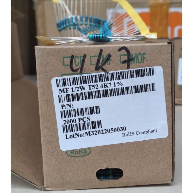 Jual RESISTOR 1/2W 1% 4K7 TAIWAN ROLL | Shopee Indonesia