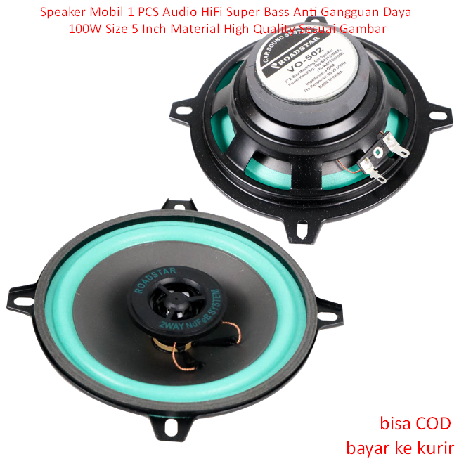 Jual Speaker Mobil 1 PCS Audio HiFi Super Bass Anti Gangguan Daya 100W ...