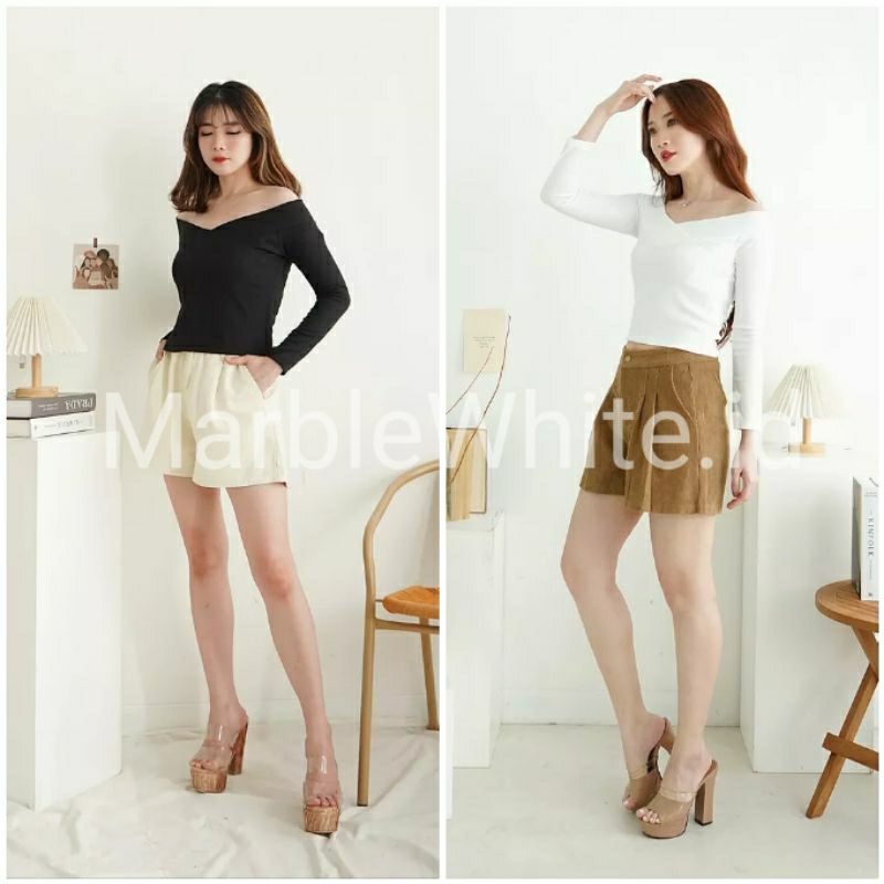Jual SABRINA TOP (B23) BISA COD KOREAN KNIT CROP TOP - BAJU LENGAN ...