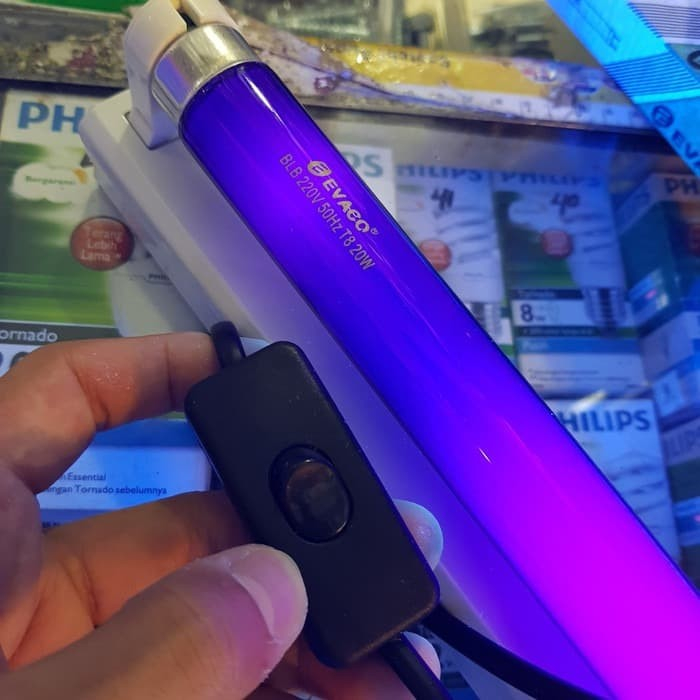 Jual Lampu UV UVA UV-A T8 Ultraviolet BLB 20W 62cm KOMPLIT + KABEL On/Off | Shopee Indonesia