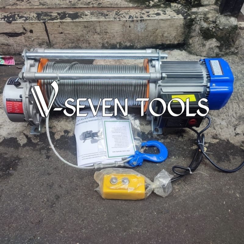 Jual Katrol listrik 1200 kg X 100 meter Winch hoist electrik 1,2 ton ...