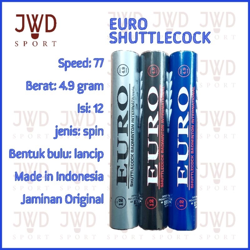 Jual EURO Shuttlecock Original isi 12 per slop | Kok Badminton ...