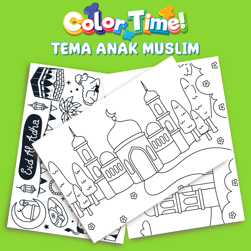 Jual Kertas Mewarnai Tema Islami - Lembar Aktivitas Anak Muslim ...