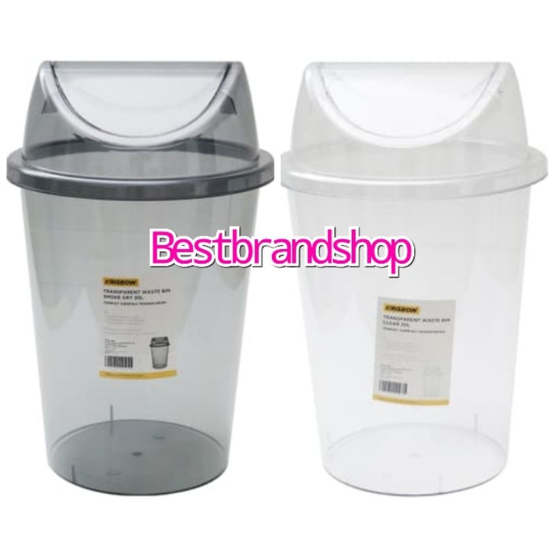 Jual KRISBOW TEMPAT SAMPAH 20 LTR TRANSPARAN WASTE BIN 20 LTR | Shopee ...
