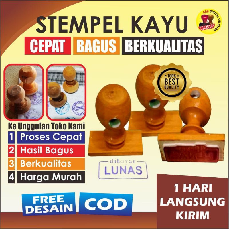 Jual STEMPEL KAYU MURAH CEPAT BERKUALITAS!! Stempel Kayu Uk. 28,35,40 ...