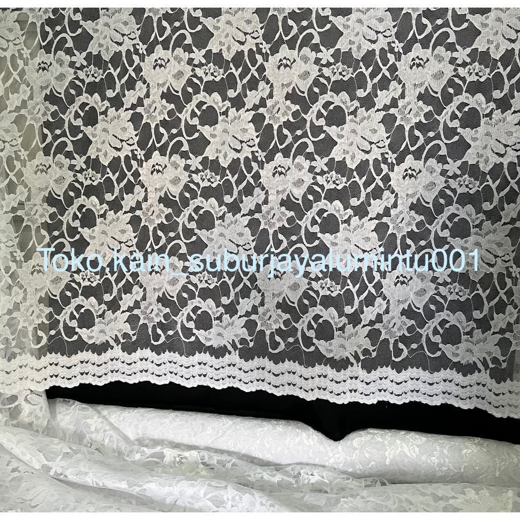 Jual brokat dekorasi / brukat tenda / lace / vitrage / white lace ...