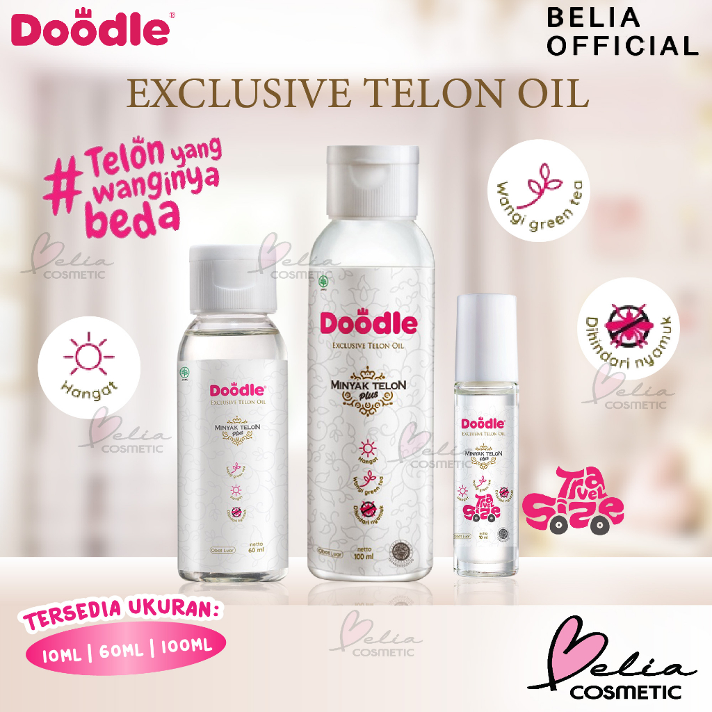 Jual BELIA DOODLE Exclusive Minyak Telon Plus wangi Greentea 10ml | 60 ...