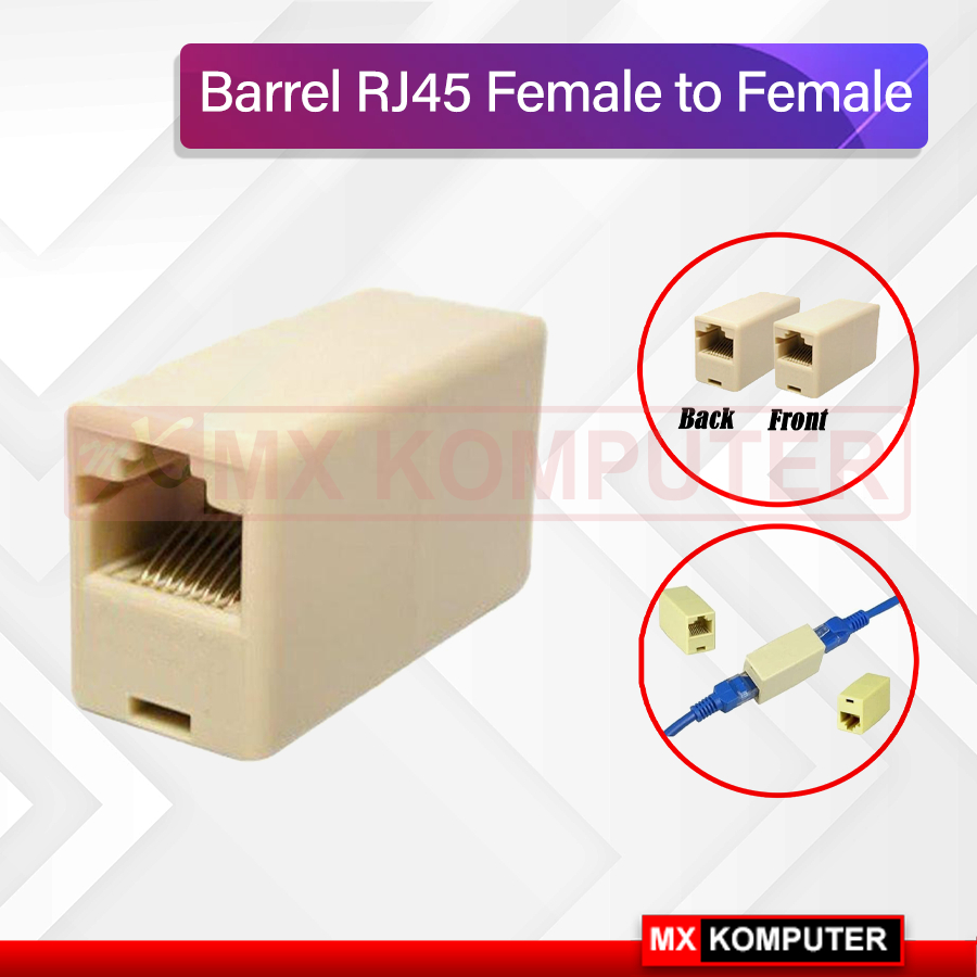 Jual Barrel / Barel Konektor RJ45 / Penyambung Dua Konektor RJ 45 UTP ...