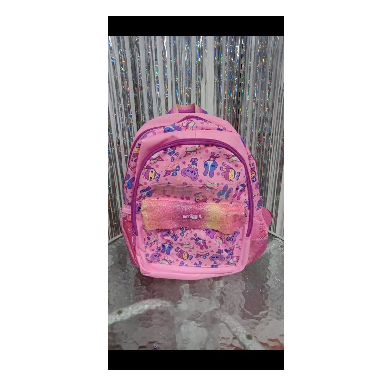 Jual Smiggle backpack junior pink rabbit name original | Shopee Indonesia