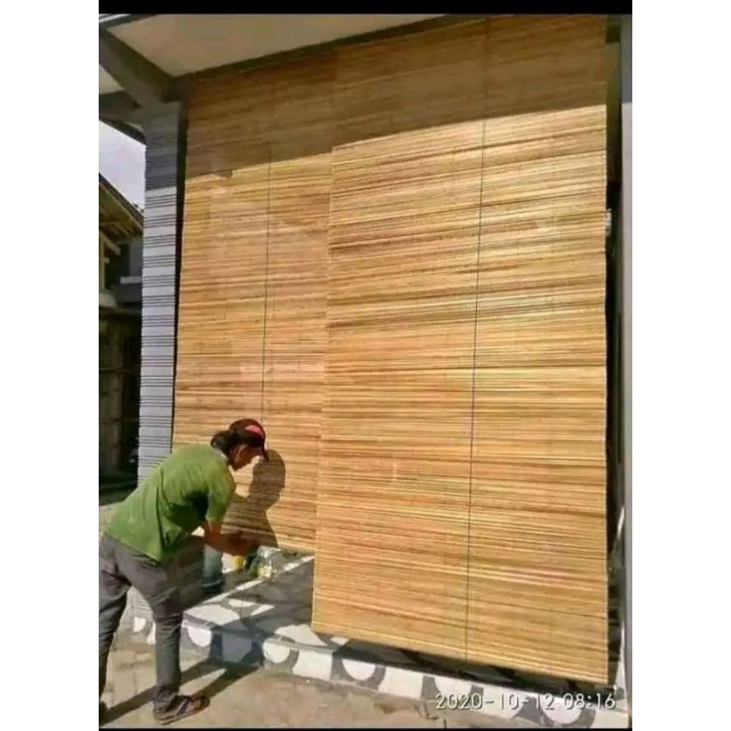 Jual tirai bambu pull kulit uk 2x3m udh sama tali pengguling dn ring ...