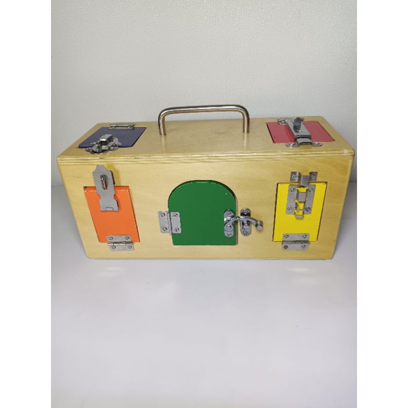 Jual link check out montessori Lock Box Toys Wooden Busy board | Shopee ...