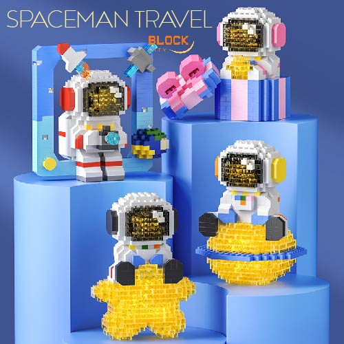 Jual BLOCK CITY (Bisa bersinar) Nano Block Glowing Astronaut Spaceman ...