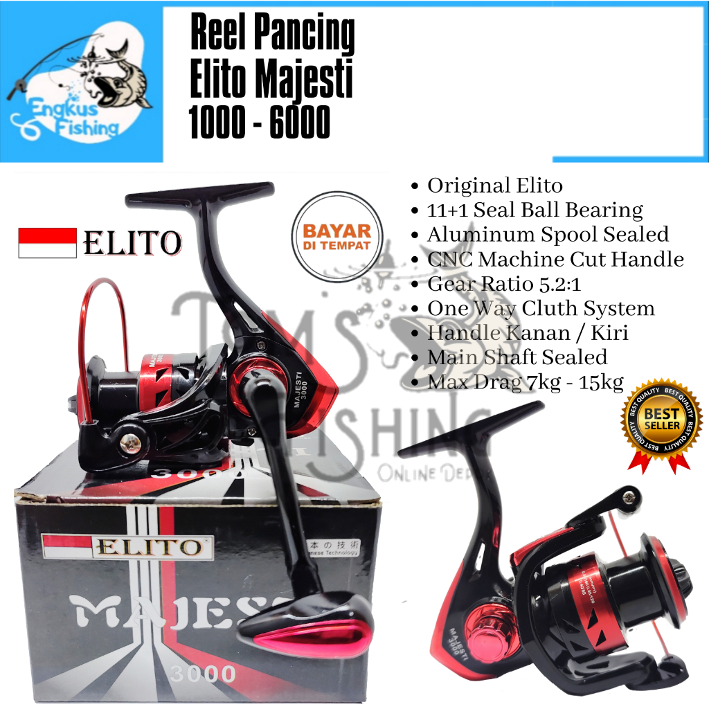 Jual Reel Pancing Elito Majesti 1000 - 6000 (11+1 Seal Beaaring) One ...