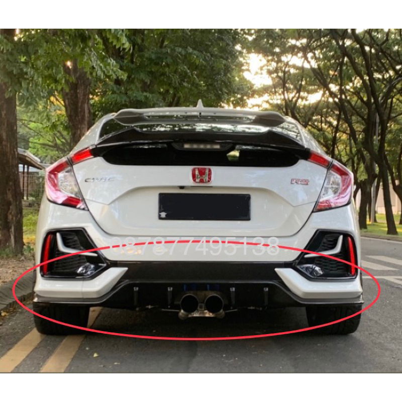 Jual Diffuser rear Bumper Honda Civic Hatchback RS turbo FK defuser ...