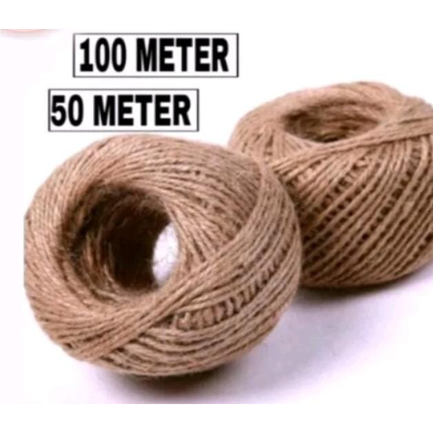 Jual TALI RAMI 2 PLY MURAH MEDAN 1 GULUNG/TALI JERAMI/TALI GONI/HEMP ...