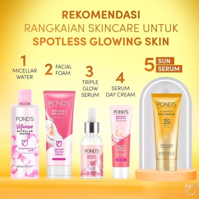 Jual Harga Satuan Rangkaian Lengkap Pond’s Bright beauty serum 30ml / cream 20g / Facial Foam ...