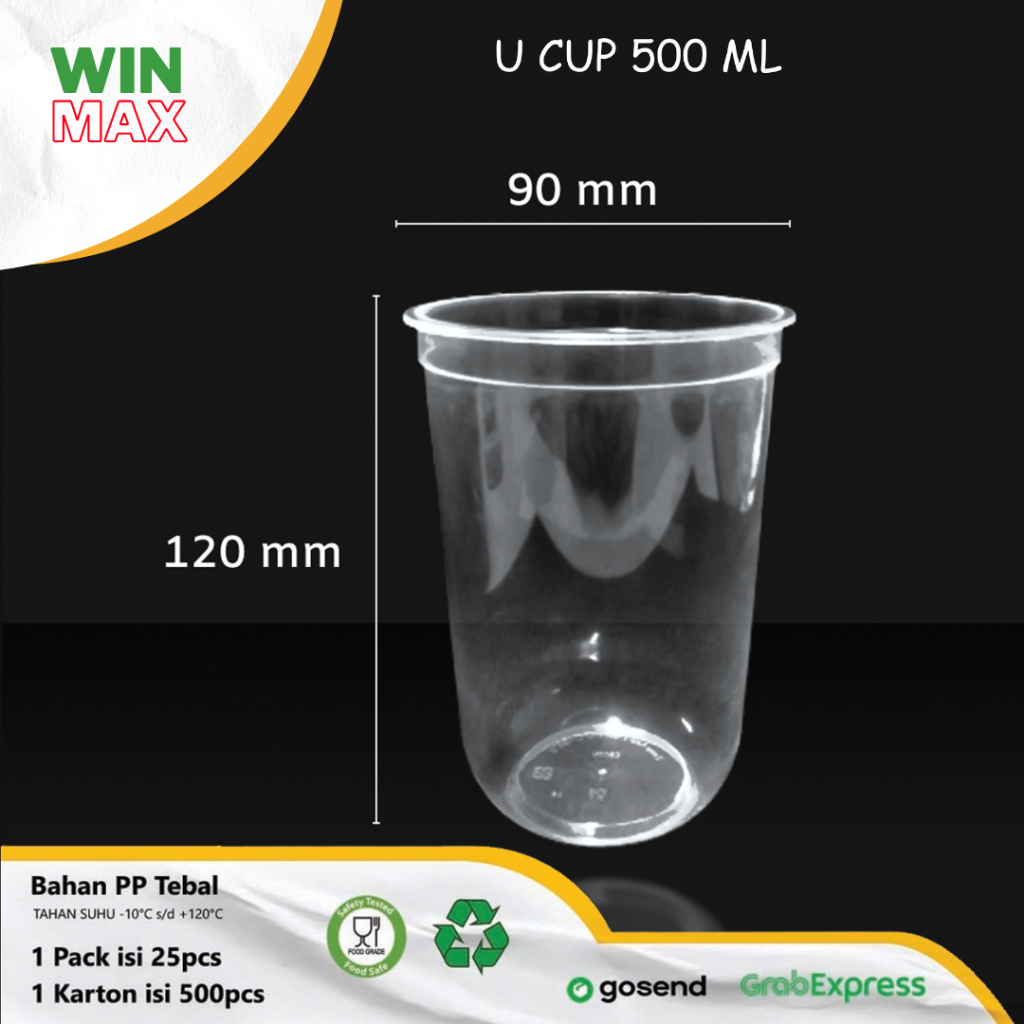 Jual NEW STOCK!. CUP INJECTION 500 ML - 16OZ - WINGOH / 25 PCS PER PACK ...