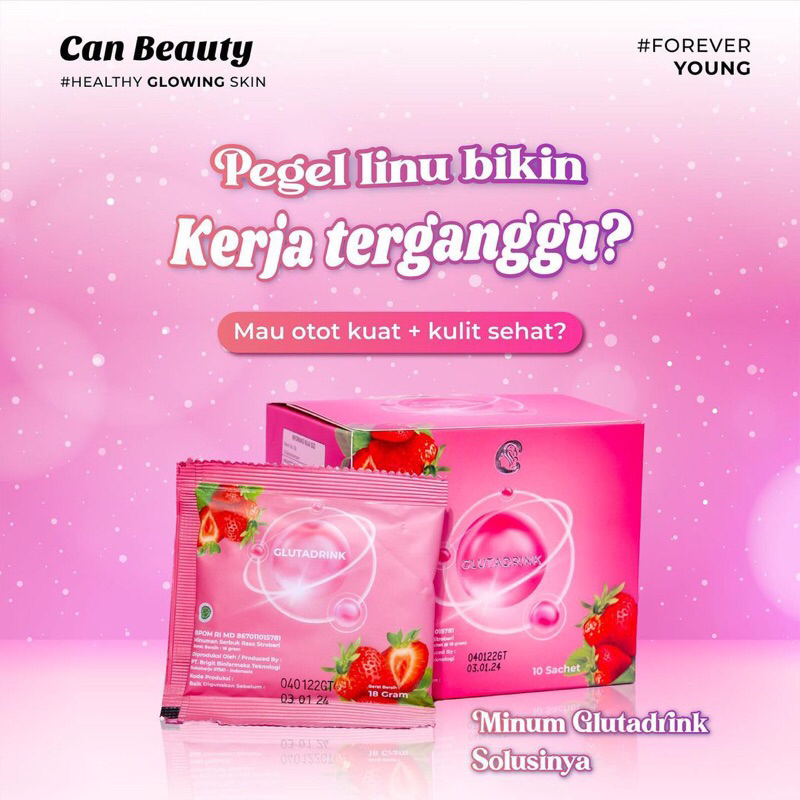 Jual GLUTA DRINK CAN BEAUTY ISI 10 SACHET | Shopee Indonesia